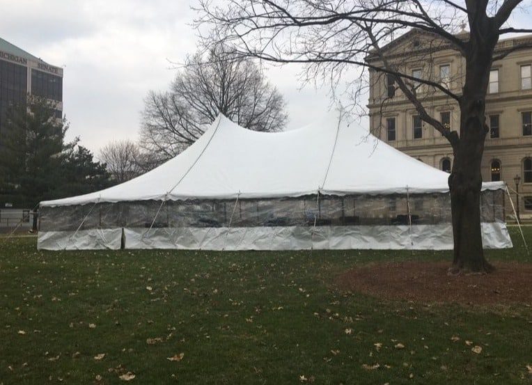 40x40 Pole tent white - Delux Tents Mid Michigan
